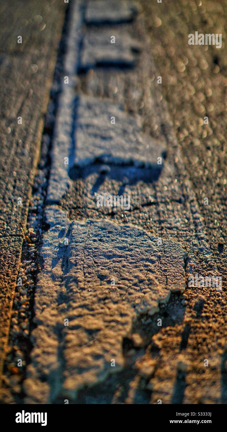 Broken white road lines hi-res stock photography and images - Alamy