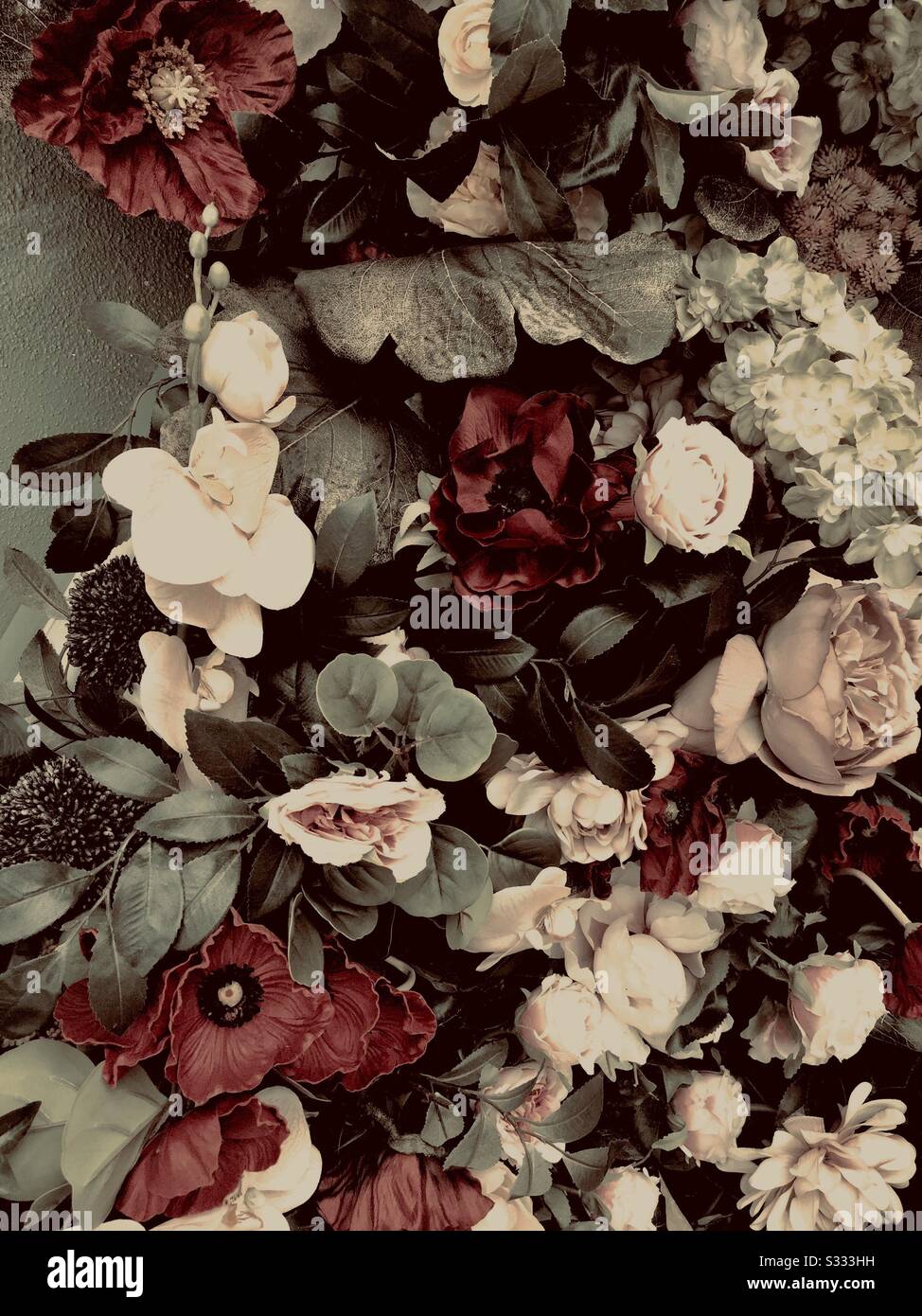 Artificial flowers in muted color Stock Photo - Alamy