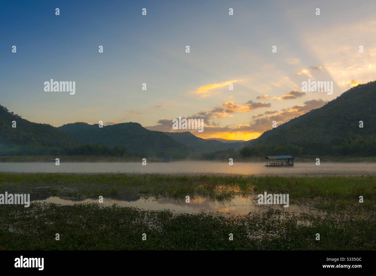 Mist, Lake, Sunrise Stock Photo - Alamy