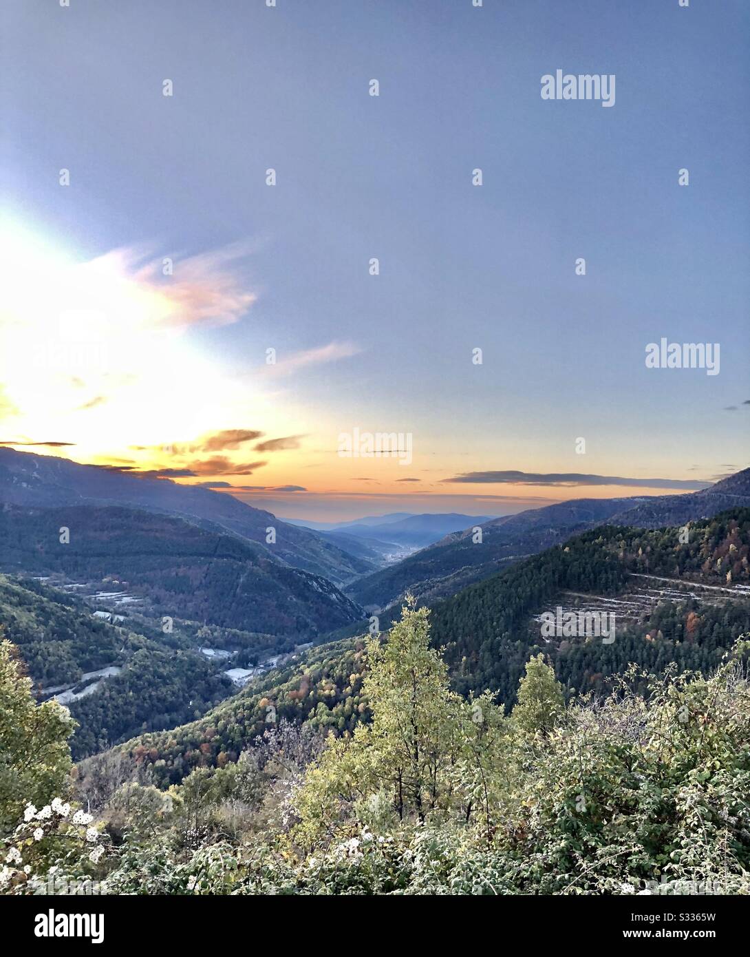 A nice valley, just before the sunrise Stock Photo - Alamy