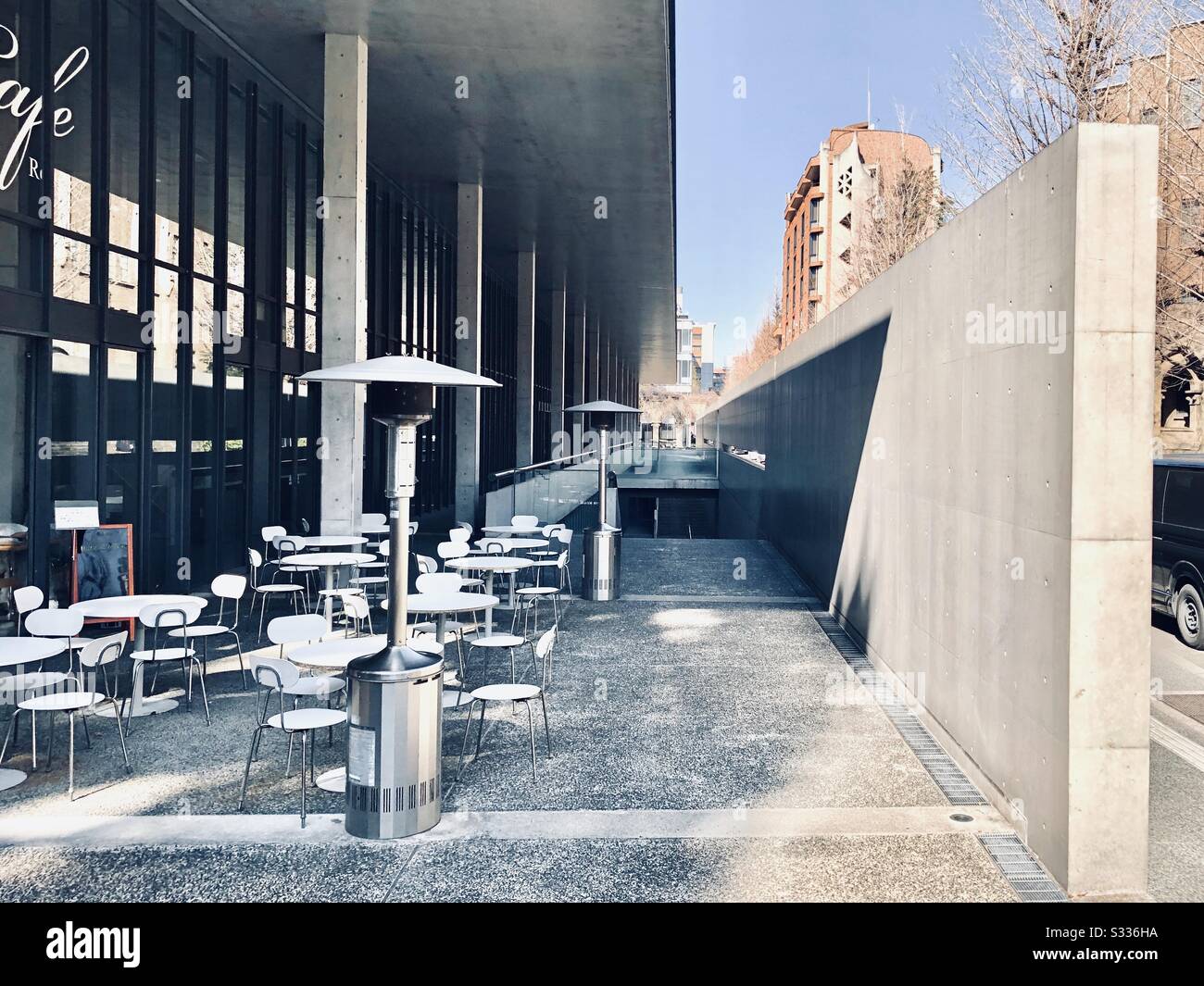 Cafe and university building designed by Japanese architect Ando Tadao ...