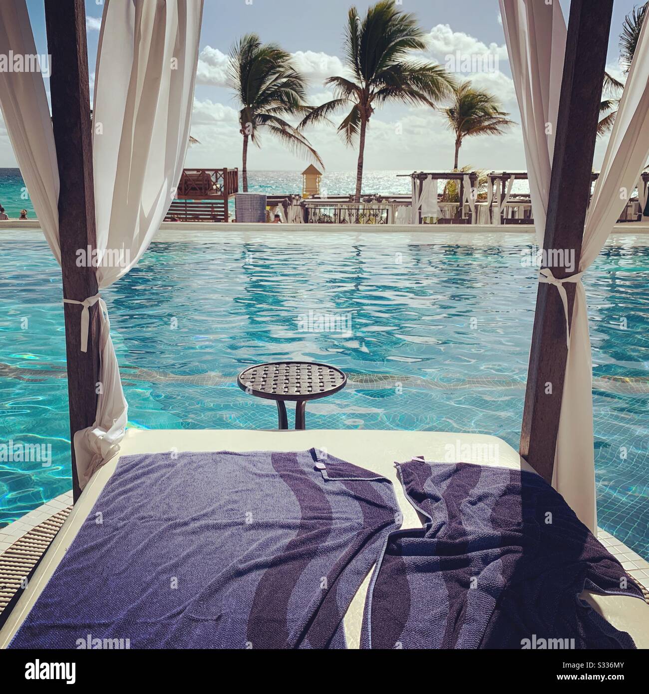 A cabana overlooking the pool and the ocean beyond, Hyatt Zilara ...