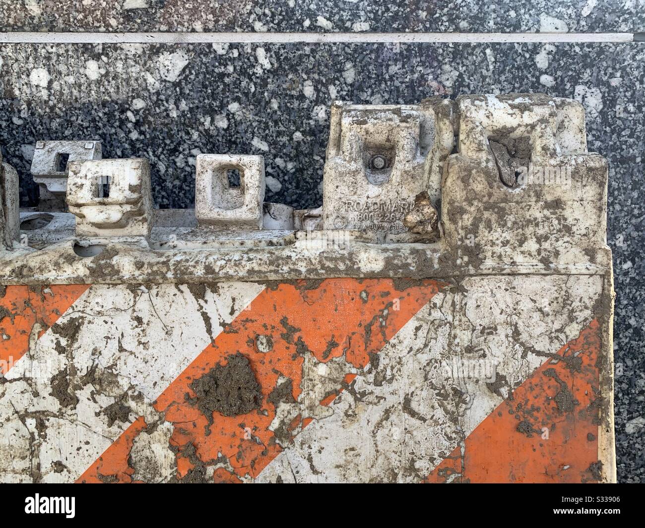 Textured construction zone sign Stock Photo - Alamy