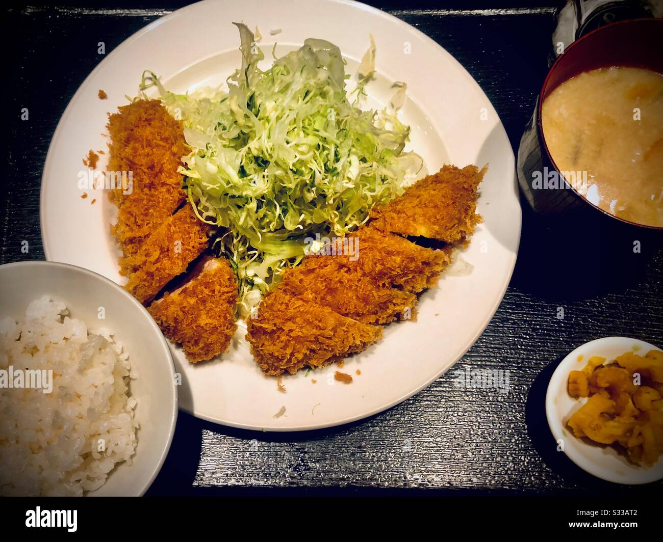 Tonkatsu dish in a restaurant in Tokyo, Japan Stock Photo - Alamy