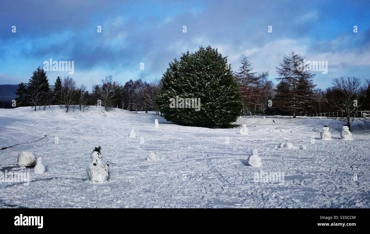 Collection of Scottish Snowmen Stock Photo - Alamy