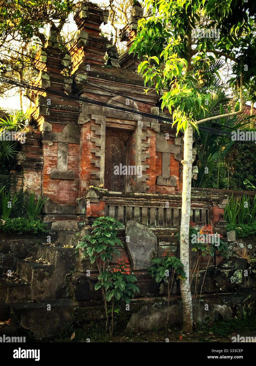 Ornate entrance gate to a residential house compound in Ubud, Bali ...