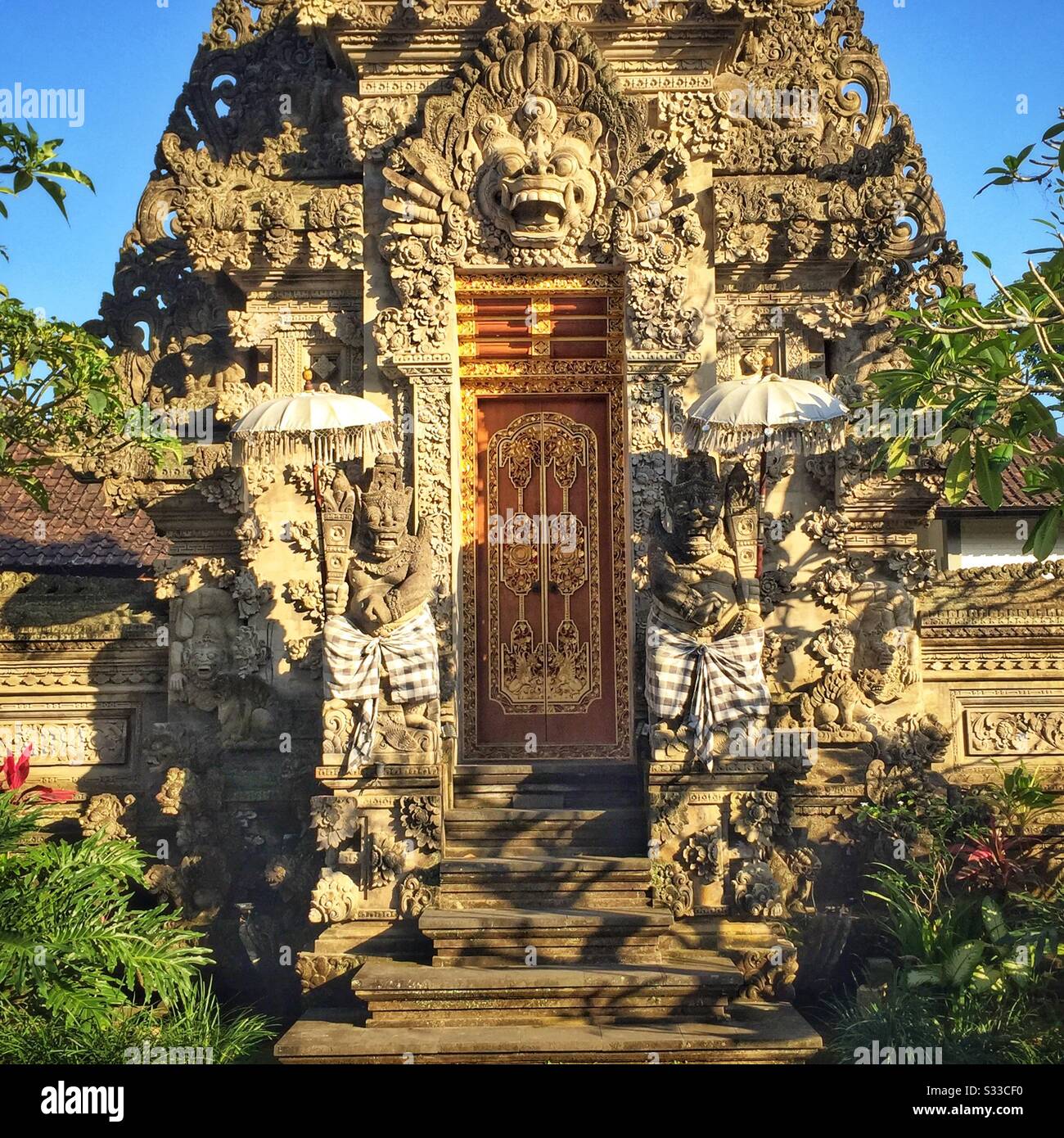 Paduraksa or kori agung gate forms an entrance to the inner courtyard ...