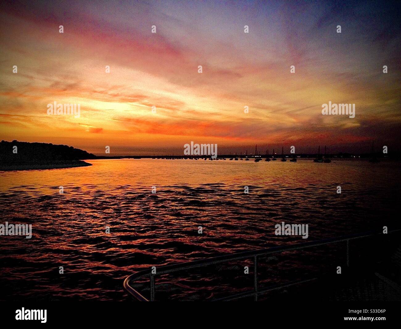 Sunset at Poole Harbour Stock Photo - Alamy