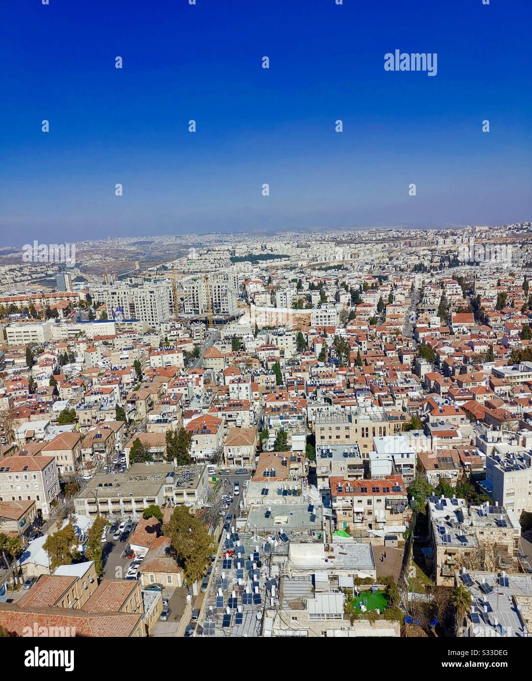 Aerial view of central Jerusalem Stock Photo - Alamy