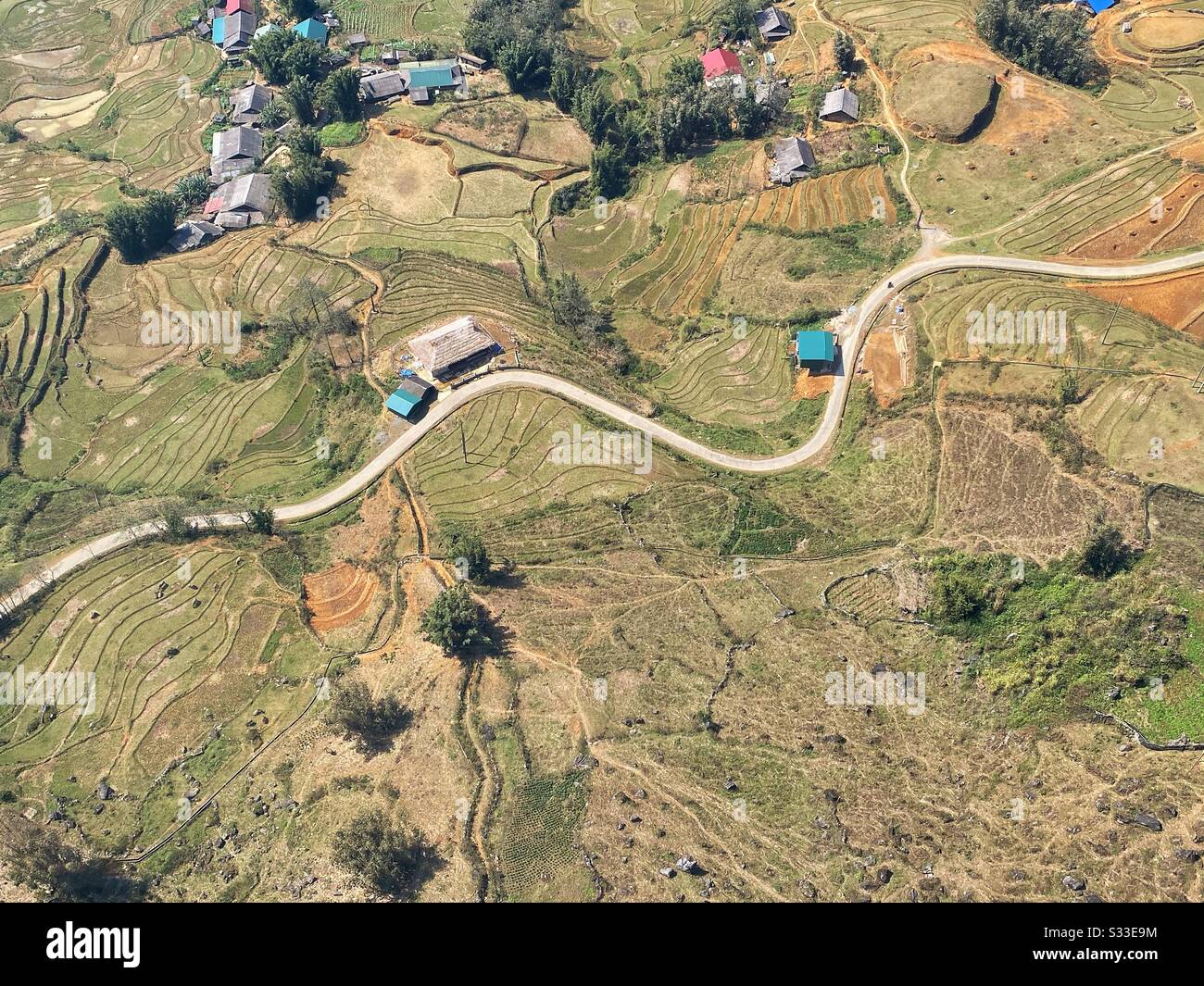 Aerial view of a village hi-res stock photography and images - Alamy