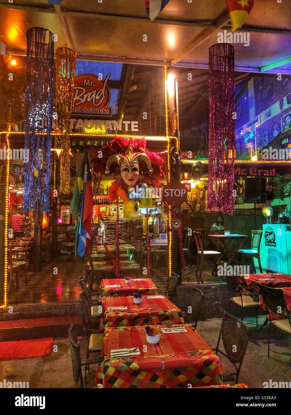 Carnival decorations in a restaurant in Buzios, Brazil Stock Photo - Alamy