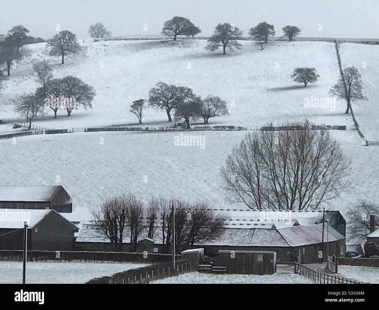 UK Weather - Snow in North Yorkshire Stock Photo - Alamy