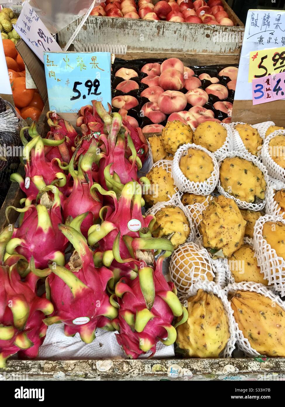 Cactus fruits in Chinatown market Stock Photo - Alamy