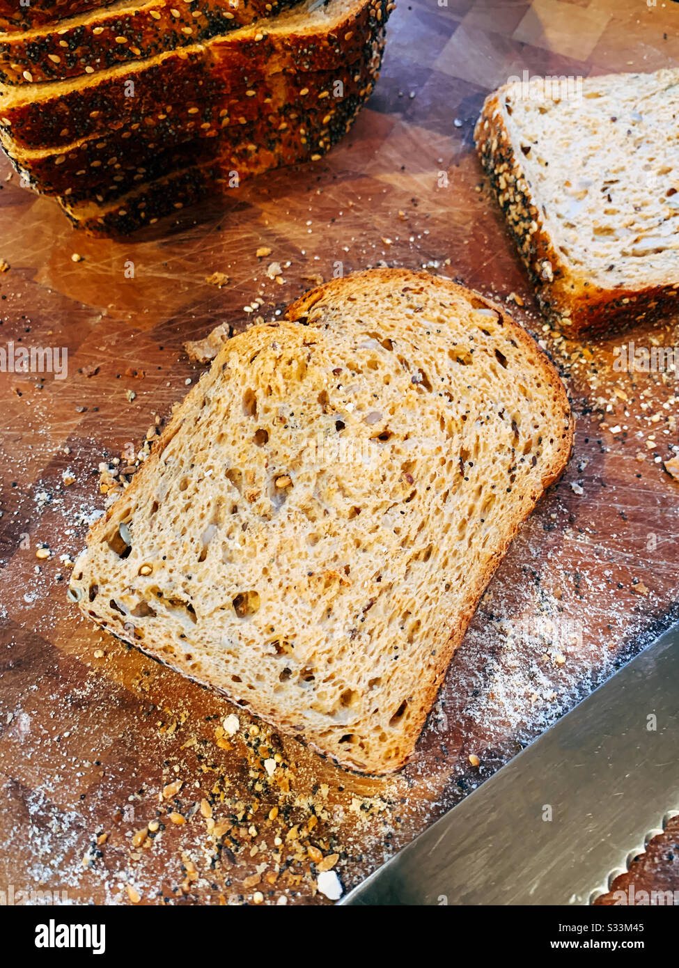 Sliced multi seed loaf Stock Photo - Alamy