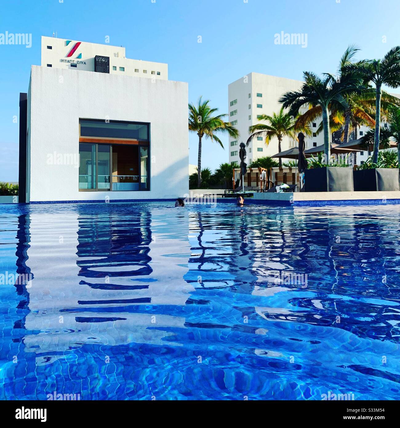 In the adults-only Turquoize Tower infinity pool, Hyatt Ziva, Cancun ...