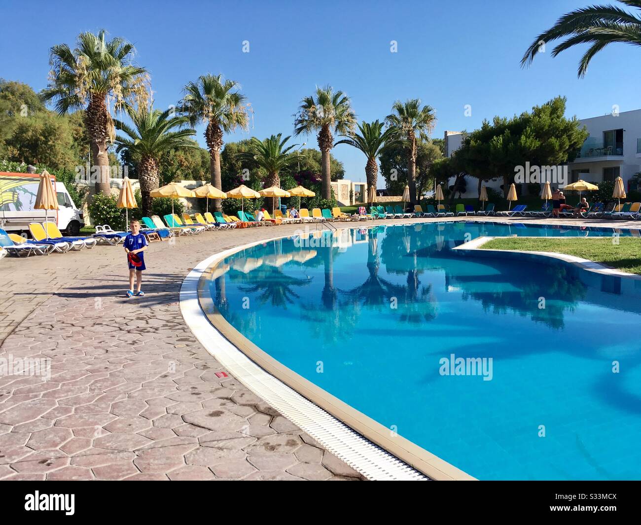 Swimming pool Greece Stock Photo - Alamy
