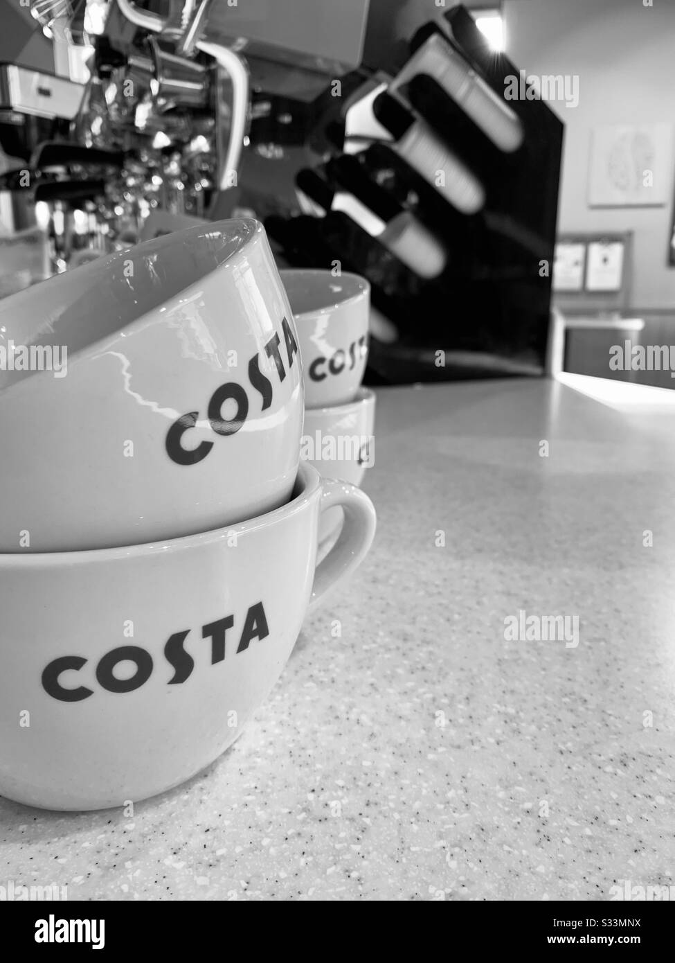 Mono Mono Costa Coffee bar counter Stock Photo - Alamy