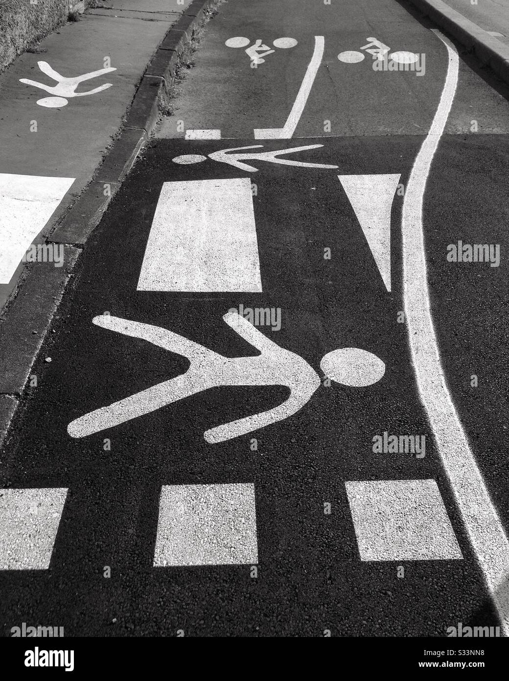 Pictogram on a bike path Stock Photo - Alamy