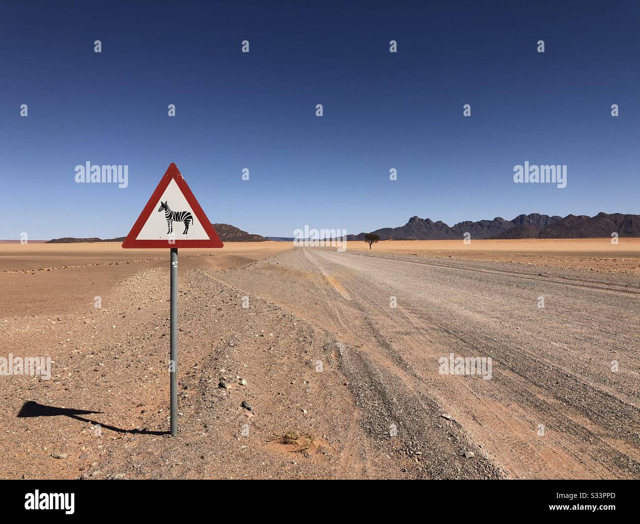 Zebra sign in Namibia Stock Photo - Alamy