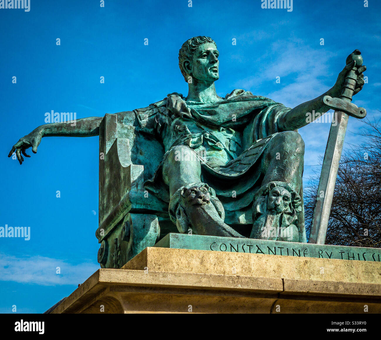 Statue of Constantine outside York Minster, UK Stock Photo - Alamy