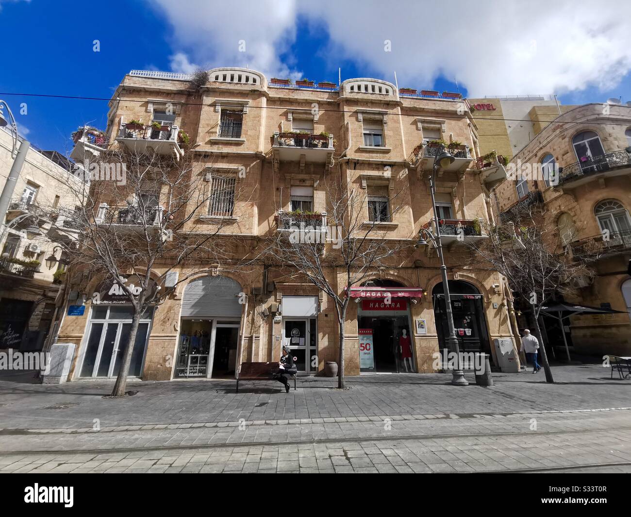 Beautiful 19th century buildings along Jaffa street in Jerusalem Stock ...