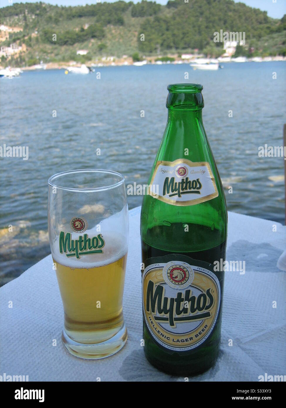Mythos Greek beer Stock Photo - Alamy