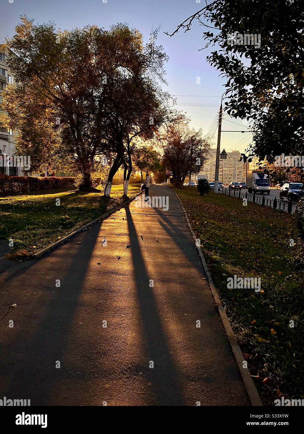 Long shadows at sunset hi-res stock photography and images - Alamy