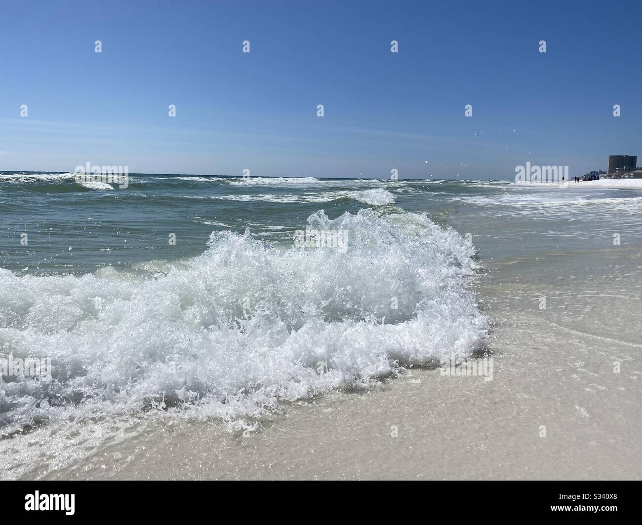 Large crashing waves on the beach Stock Photo - Alamy