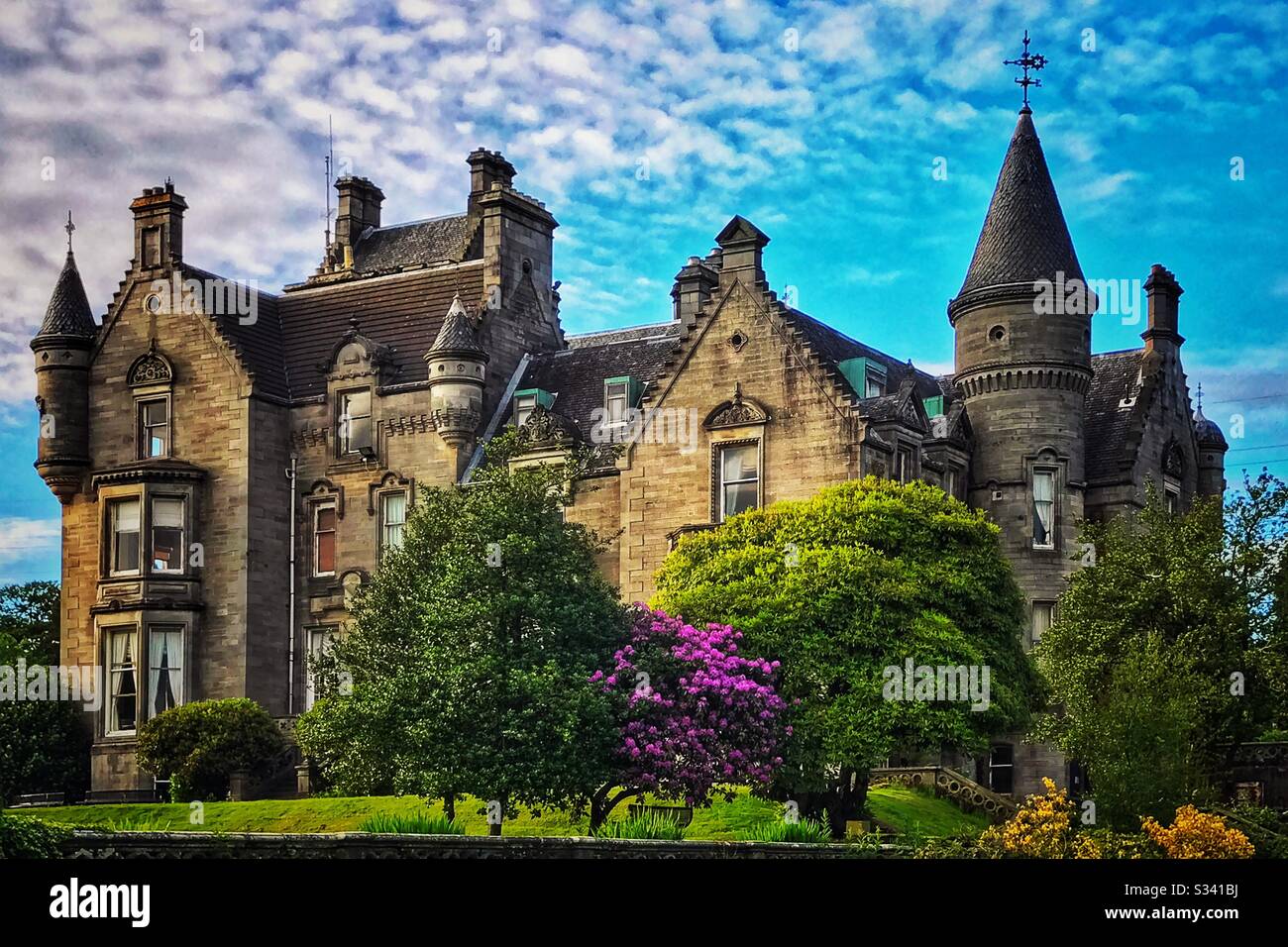 Overtoun House in West Dunbartonshire, Scotland. Baronial country house ...