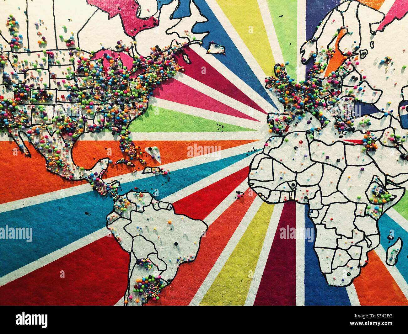 Colorful world map hi-res stock photography and images - Alamy