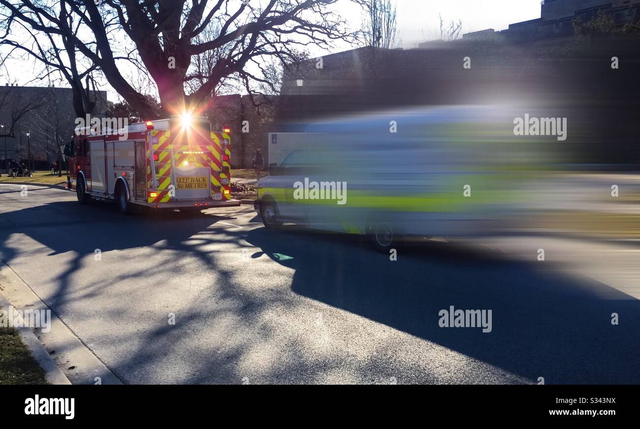 Emergency fire truck racing hi-res stock photography and images - Alamy