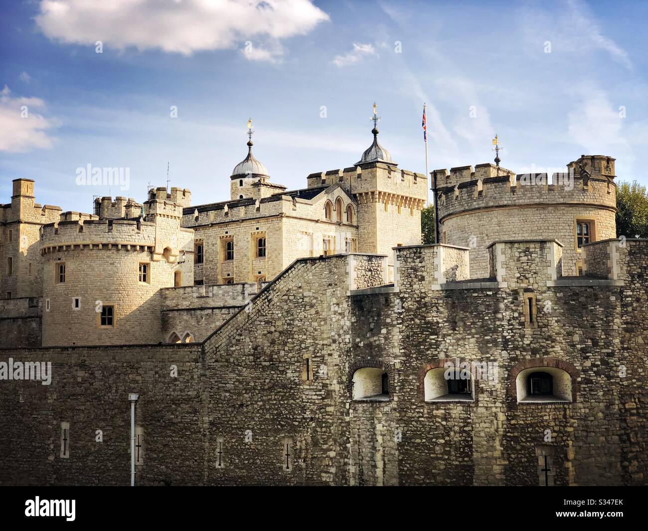 Tower of London curtain wall and architectural details. Castle and ...