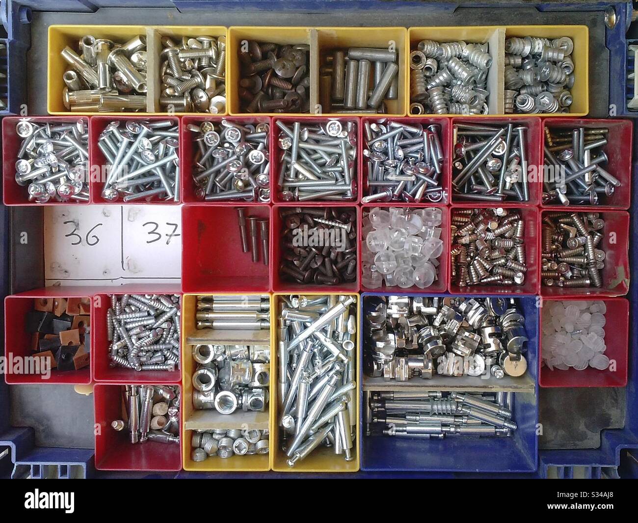 Work Tools Arranged Neatly in a Toolbox Stock Photo - Alamy