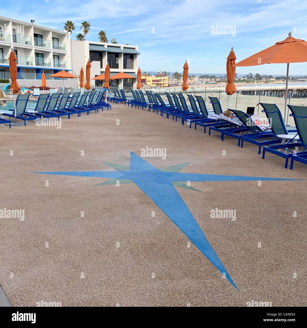 The pool deck at the Dream Inn Santa Cruz, Santa Cruz, California ...