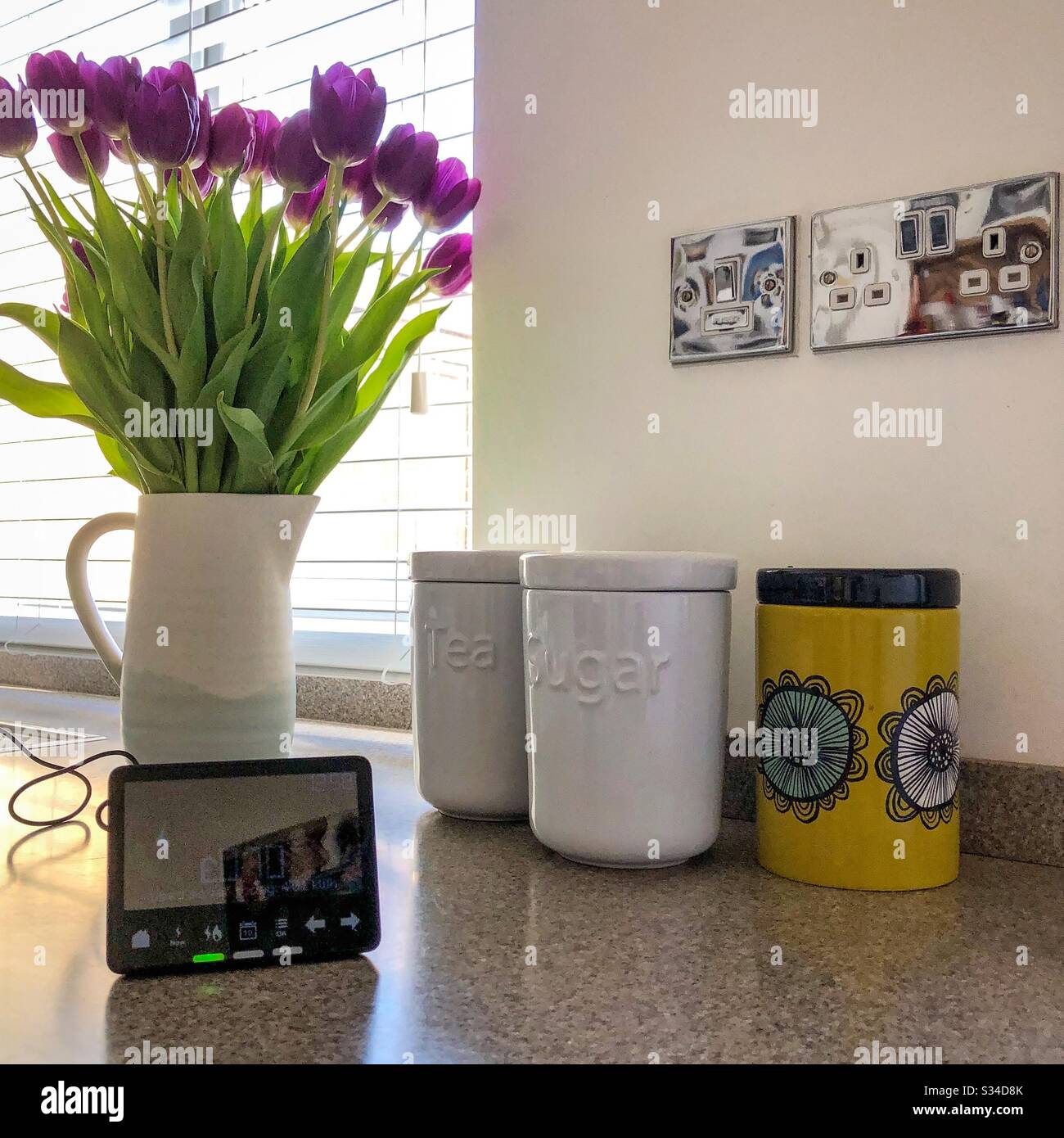 Energy smart meter in a kitchen Stock Photo - Alamy