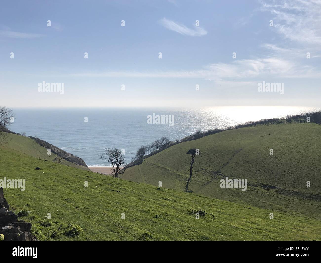 Countryside Coastal View Stock Photo - Alamy