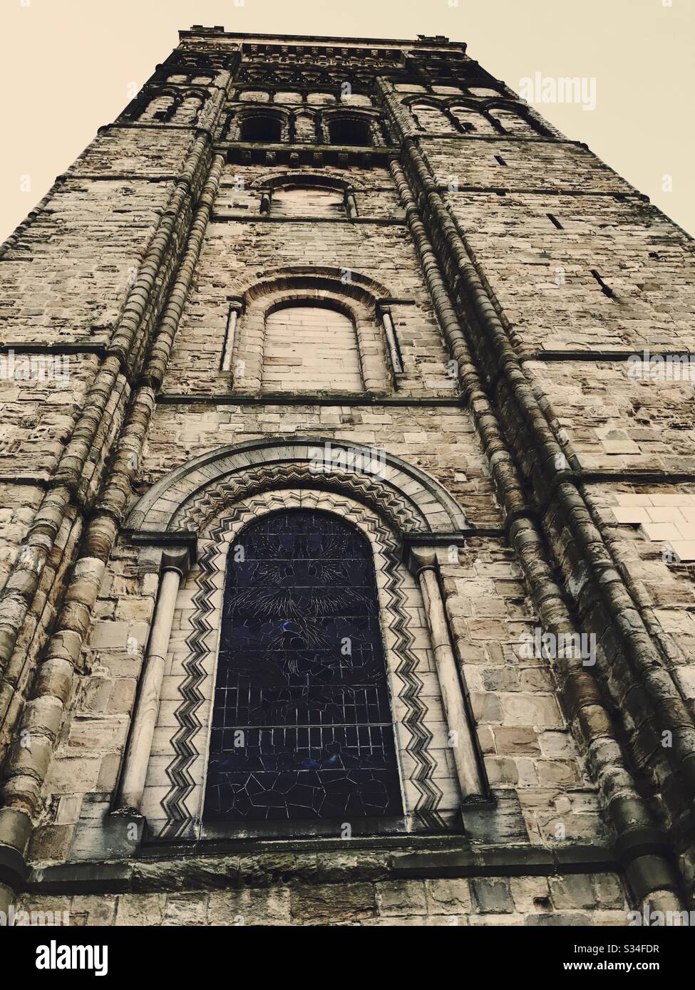 Architecture of Durham City, North East England. Low angle view of ...