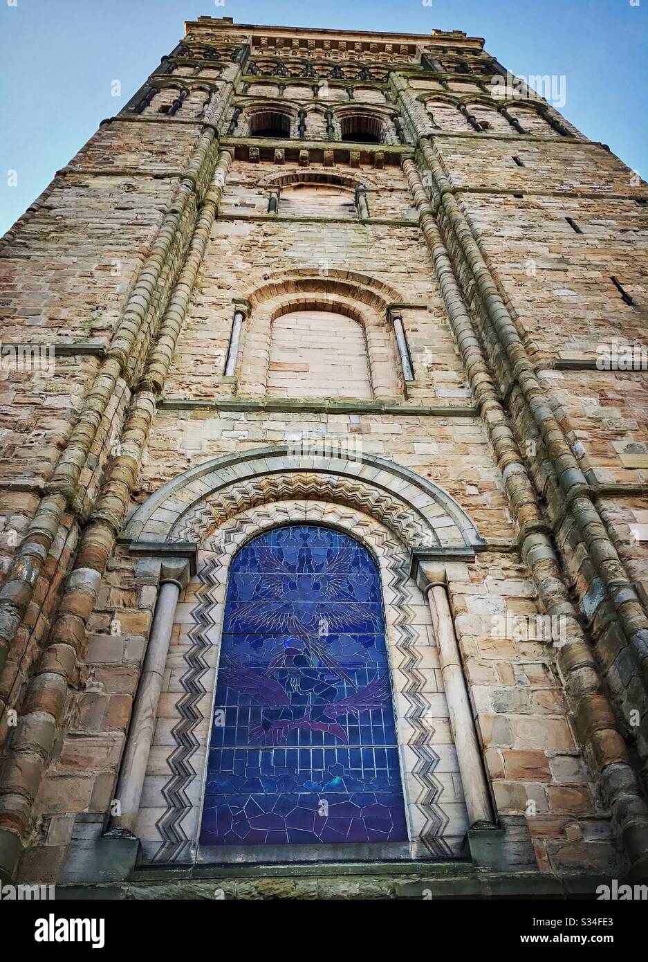 Architecture of Durham City, North East England. Low angle view of ...