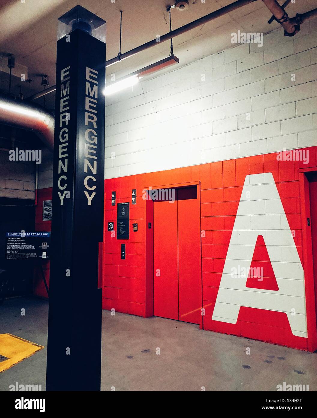 Emergency entrance in hospital garage Stock Photo - Alamy