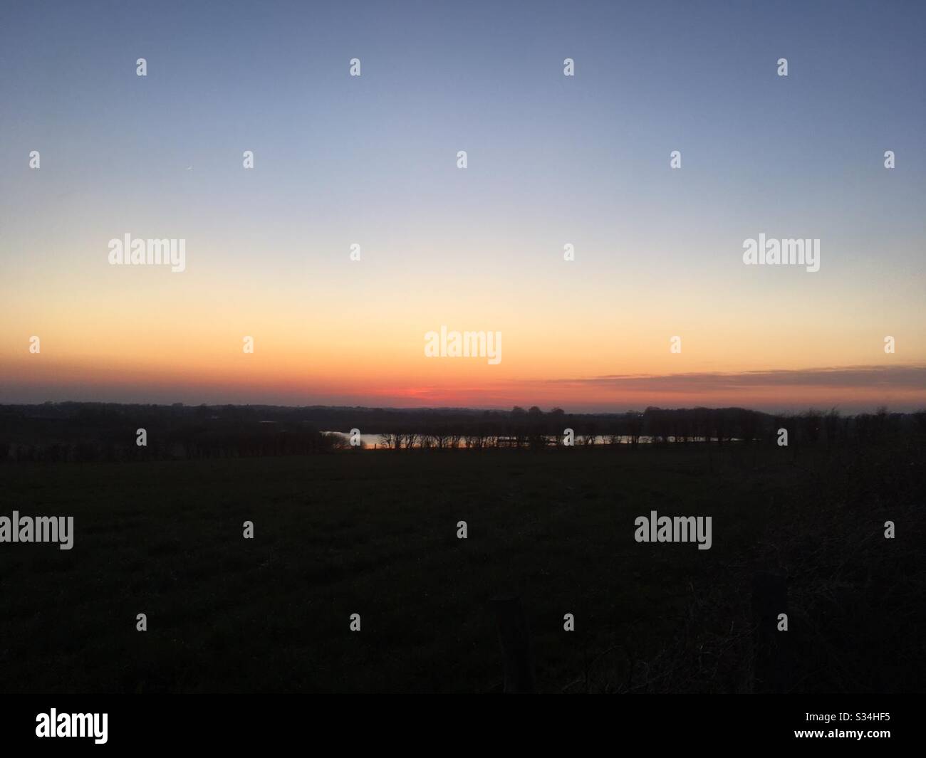 Sunset in Mid Ulster Stock Photo - Alamy