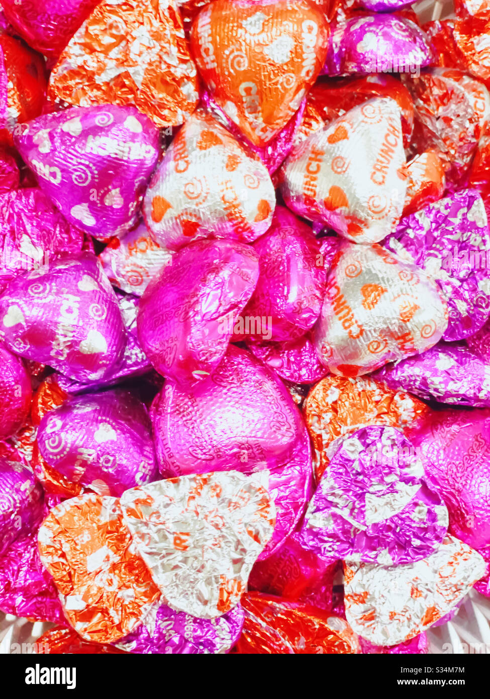 Colorful heart shape candy Stock Photo - Alamy