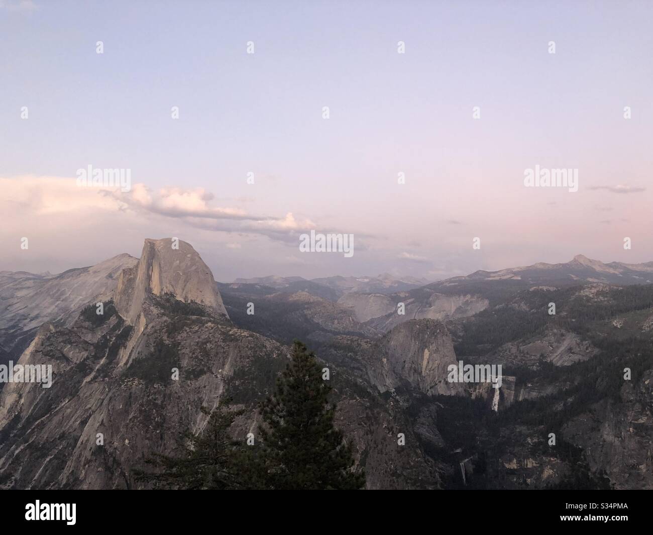 Half dome and waterfalls hi-res stock photography and images - Alamy