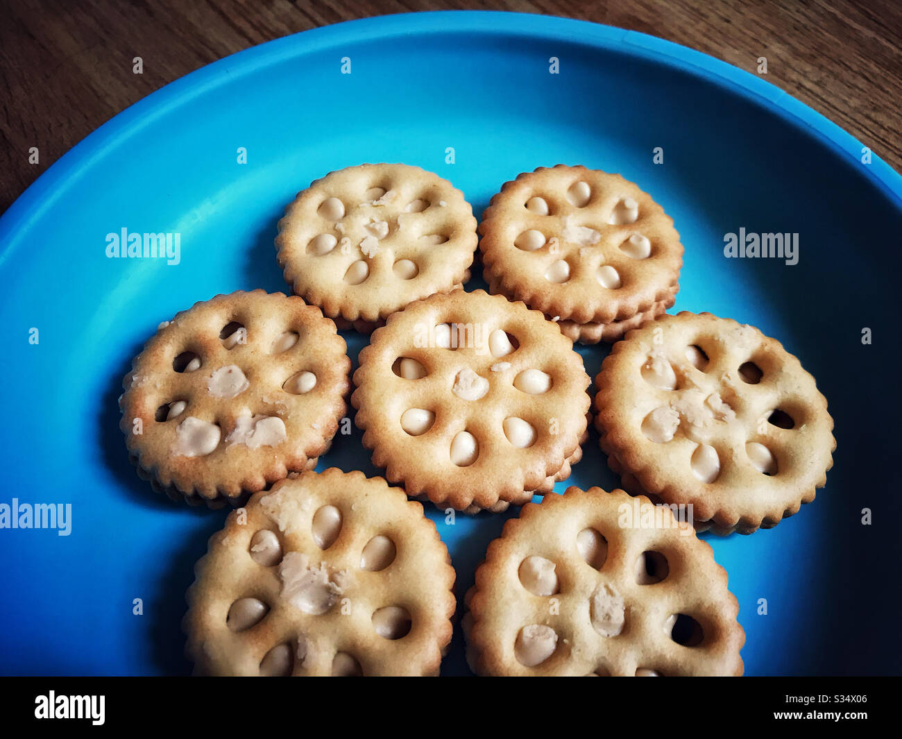 Biscuits on blue hi-res stock photography and images - Alamy