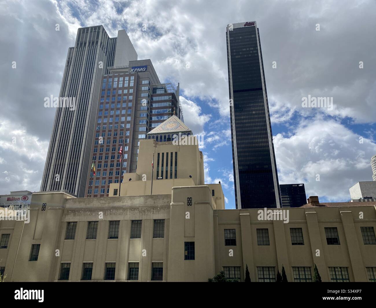 LOS ANGELES, CA, MAR 2020: Los Angeles Public Library, central branch ...