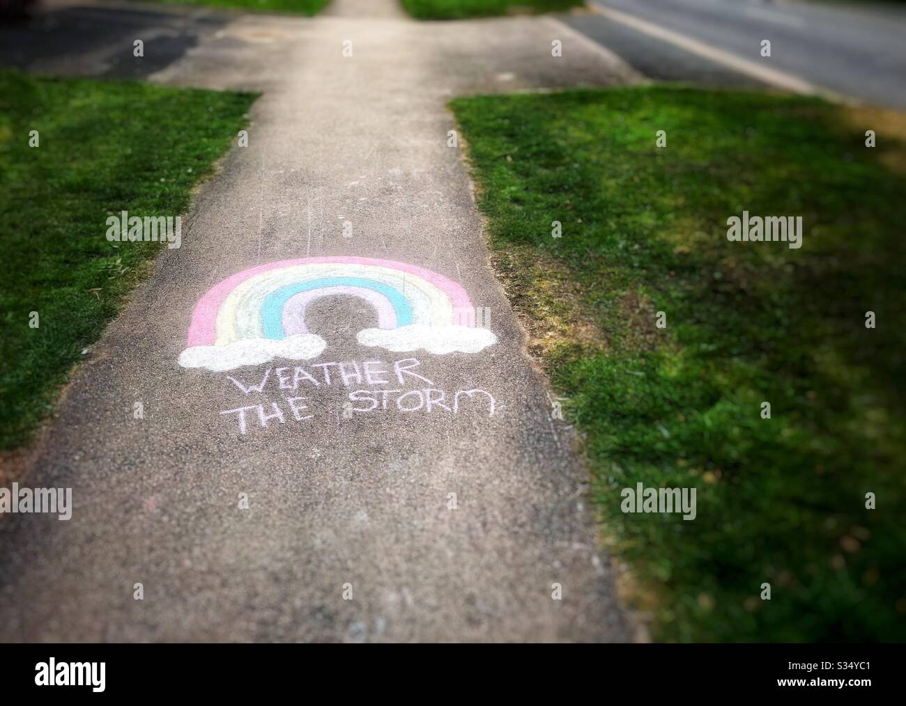 Chalked on sidewalk pavement hi-res stock photography and images - Alamy