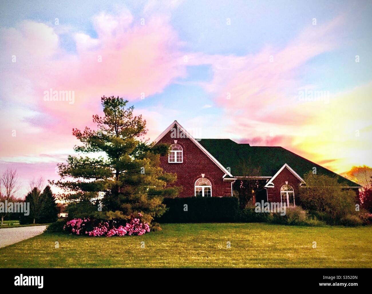 Fall sunset in Michigan Stock Photo - Alamy