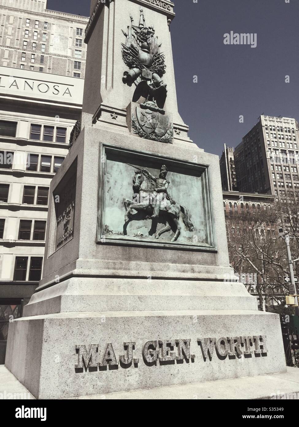 Major general worth monument at fifth Avenue and 25th St. across from ...