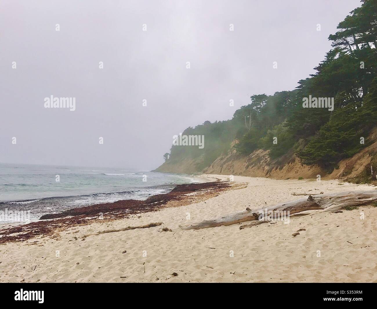 Foggy coast half moon bay Stock Photo - Alamy