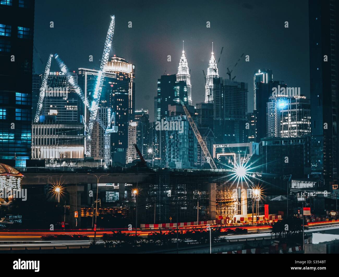 The Twin Tower KLCC is hiding behind the buildings from construction ...
