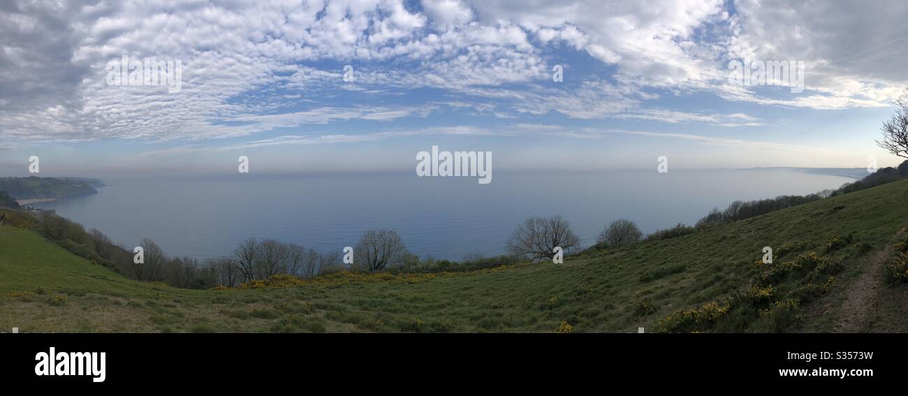 Start Bay Panoramic Coastal View Out to Sea Stock Photo - Alamy